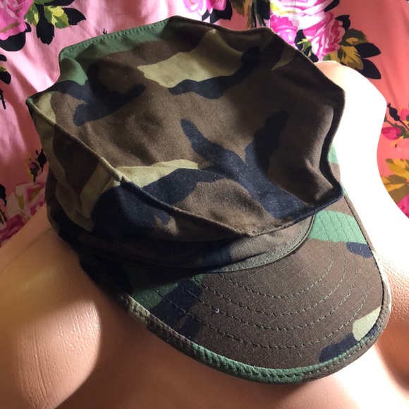 Accessories | Medium Hat Army Camo Camouflage Cadet Green | Poshmark